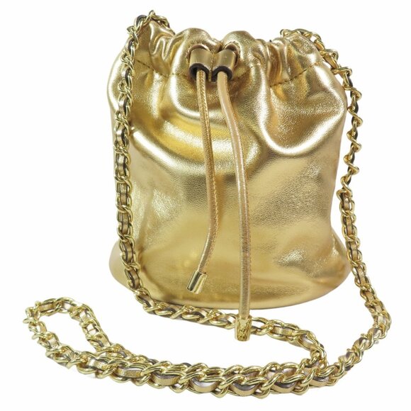 OTHERS | Bags | Ralph Lauren Womens Gold Leather Drawstring Shoulder ...